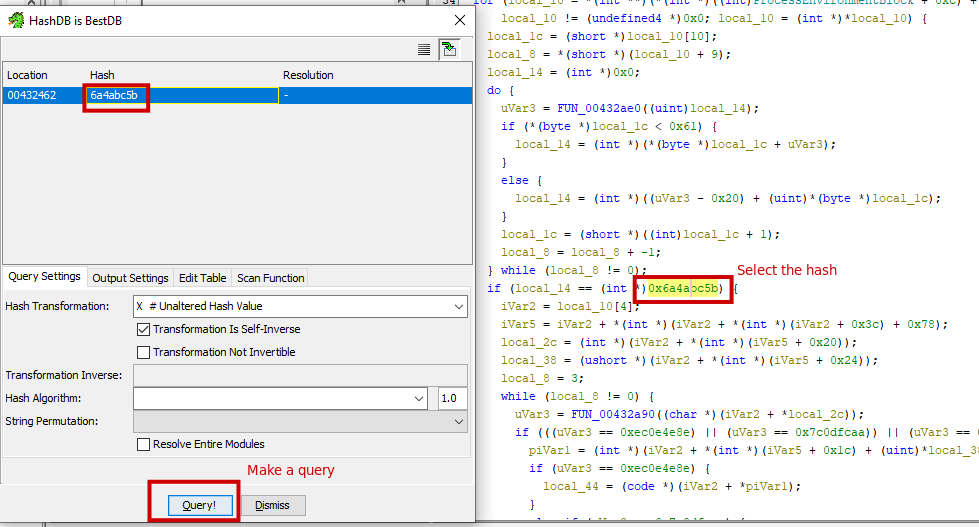 Defeating Windows API Hashing in Malware with Hashdb-Ghidra | aj-tap